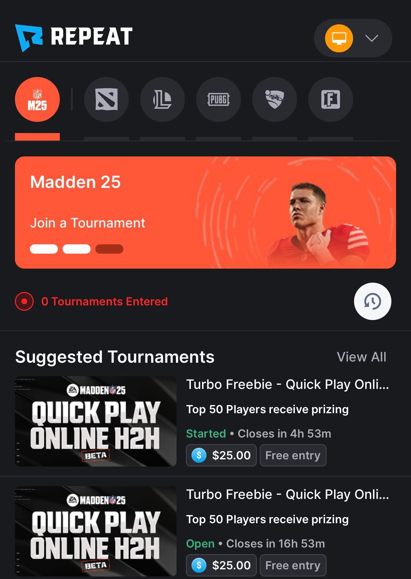 Joining a Tournament on the Repeat Mobile App – Repeat.gg
